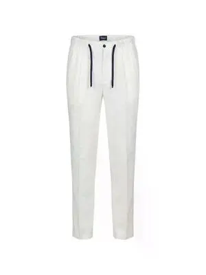DRUMOHR Drawstring Waist Linen Trousers