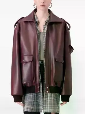 Coperni Oversized Leather Jacket With Patina Finish