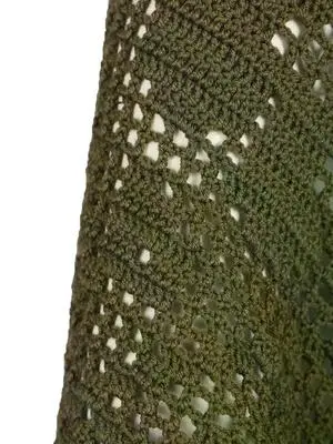 CHIARA IS Peonia Crochet-knit Fringed Shawl