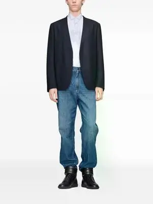 MAISON MARGIELA Collarless Open-front Jacket - Blue
