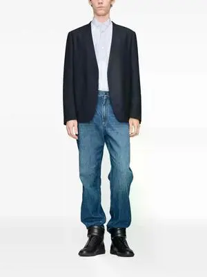 MAISON MARGIELA Collarless Open-front Jacket - Blue