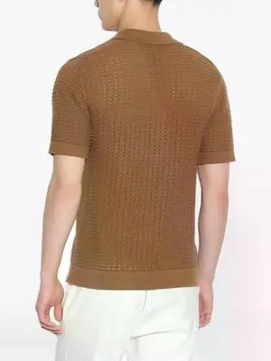 PAOLO PECORA Perforated-knit Polo Shirt