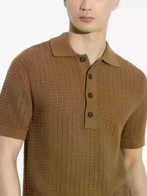 PAOLO PECORA Perforated-knit Polo Shirt