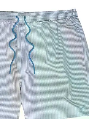 Calvin Klein Striped Seersucker Swim Shorts - Blue