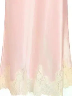 REFORMATION Carolina Lace-trim Satin Midi Skirt - Pink