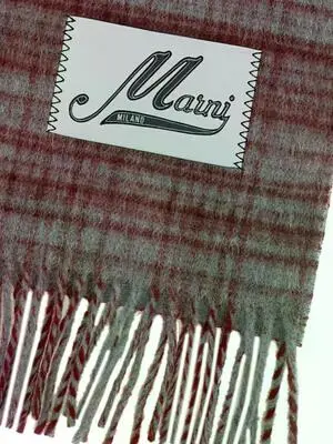 Marni Check-pattern Fringed Scarf