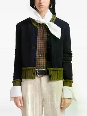 Marni Ribbed-trim Cardigan - Blue
