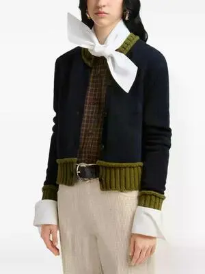 Marni Ribbed-trim Cardigan - Blue