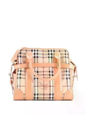 Burberry Haymarket Coated Canvas Medium Satchel - Neutrals