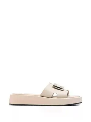 SERGIO MORETTI FIRENZE Logo Plaque Platform Slippers