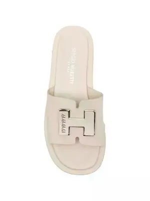SERGIO MORETTI FIRENZE Logo Plaque Platform Slippers