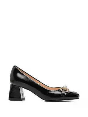 SERGIO MORETTI FIRENZE Horsebit Square-toe Pumps - Black