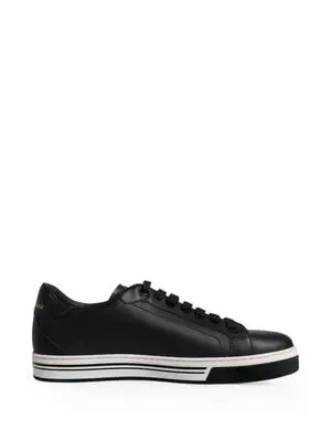 Dolce & Gabbana Logo-patch Leather Sneakers - Black