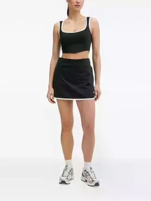 Guess Contrast-trim Logo Skirt - Black