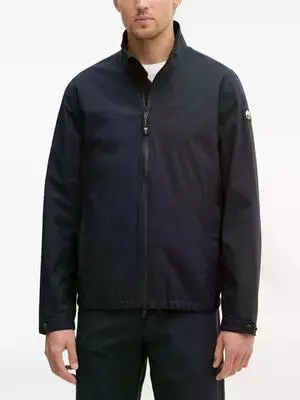 Guess Logo Patch Zip-up Jacket - Blue
