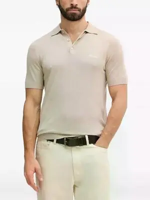 Guess Logo-embroidered Polo Shirt - Neutrals