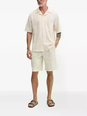 Guess Cream Palm-tree Deck Shorts