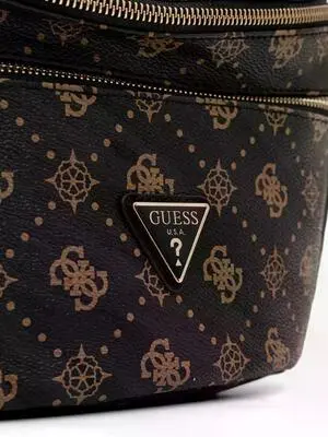 Guess Monogram Print Logo Plaque Belt Bag