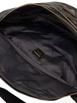 Guess Monogram Print Logo Plaque Belt Bag
