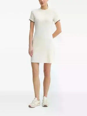 Guess Contrast-trim Logo-jacquard Mini Dress - White