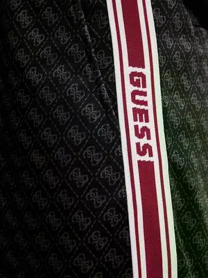 Guess Monogram Print Side Stripe Shorts