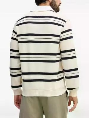 Guess Striped Long-sleeve Polo-collar Sweater