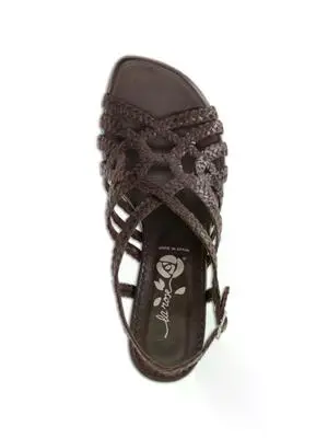 LA ROSE Woven Cage Sandals
