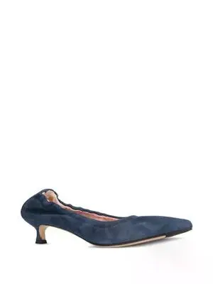 LA ROSE Pointed-toe Elasticated Pumps - Blue