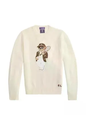 Ralph Lauren Purple Label Cashmere Polo Bear Sweater - Neutrals