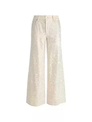 Alice + Olivia Embellished Wide Leg Jeans