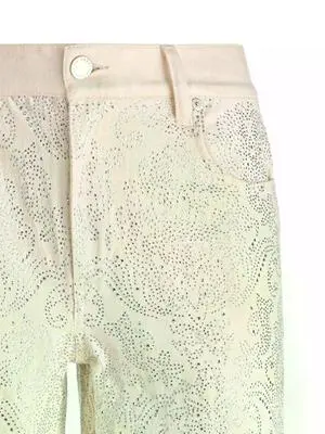 Alice + Olivia Embellished Wide Leg Jeans
