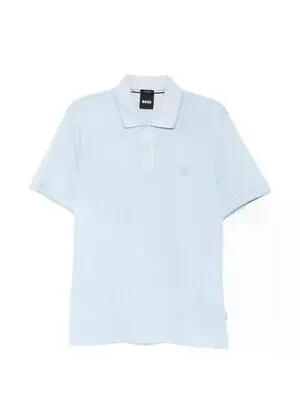 BOSS Logo-embroidered Polo Shirt - Blue