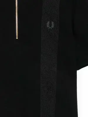 Fred Perry Textured Panel Zip-up Sweater - Black