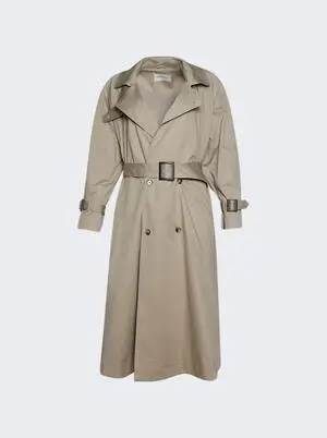 Nour Hammour Draped Cotton Trench Coat