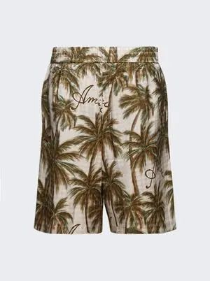 Amiri Palm Print Relaxed Fit Shorts