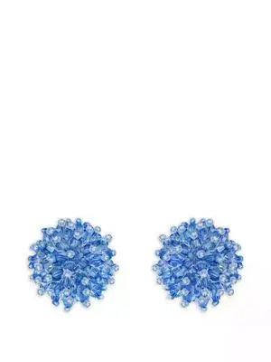 Oscar De La Renta Beaded Sculptural Stud Earrings - Blue