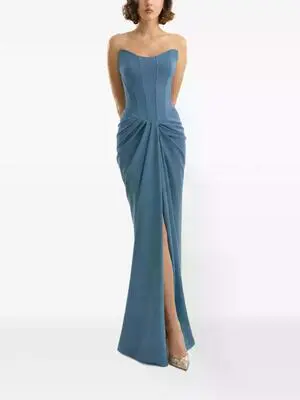 GEMY MAALOUF Strapless Corset Dress - Blue