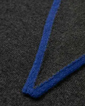 Johnstons Of Elgin Ethel Charcoal & Blue Cashmere Diamond Scarf - Grey