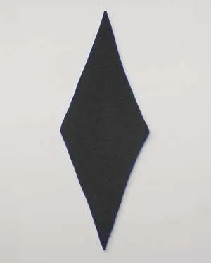 Johnstons Of Elgin Ethel Charcoal & Blue Cashmere Diamond Scarf - Grey