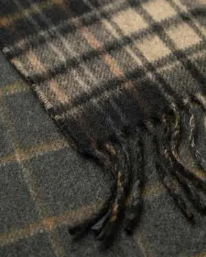 Johnstons Of Elgin Dunnottar Tartan & Windowpane Cashmere Scarf - Multi