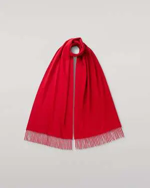 Johnstons Of Elgin Wide Cashmere Scarf - Red