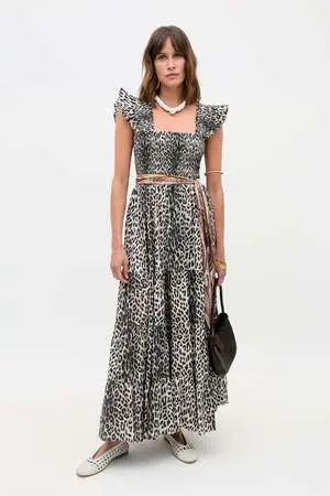 Rixo Kendall Nina Leopard Print Maxi Dress - Brown