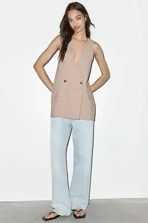 Maeve Longline Blazer Vest Jacket