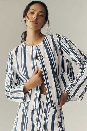 Sanctuary Atlas Striped Cotton Jacket - Sail Stripe