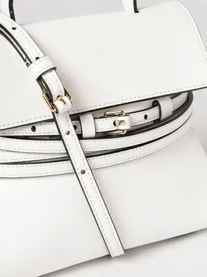 Moschino Tie Me Leather Mini Bag - White