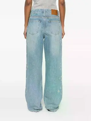 Retrofete Embroidered Crystal-embellished Jeans