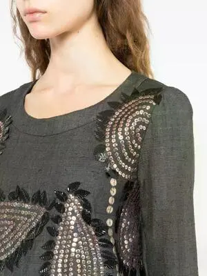 Chloé 2006 Embellished Leaf-motif Dress