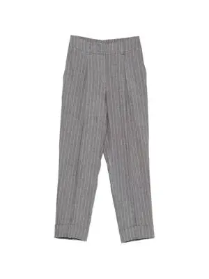 Peserico Pinstriped Pleated Trousers - Grey
