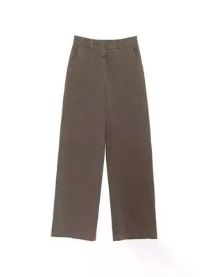Peserico Wide-leg Cotton Twill Trousers - Grey