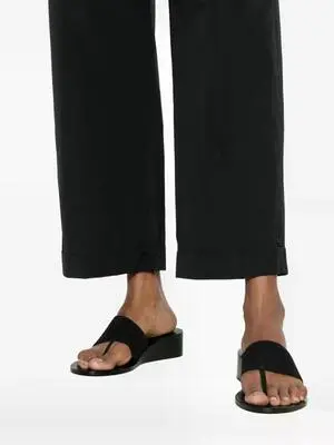 Peserico Straight Leg Trousers With Turned-up Cuffs - Black